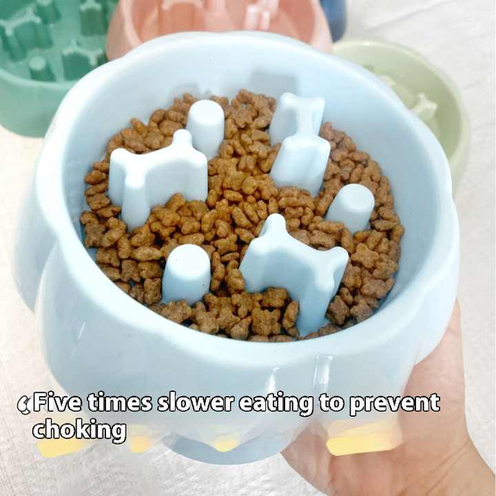 Durable Leak Proof Stylish Plastic Dog Food Bowl for Puppies-Slow ...
