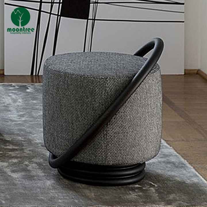 Moontree Solid Wood Makeup Stool With Fabric Finish Versatile Low Stool ...