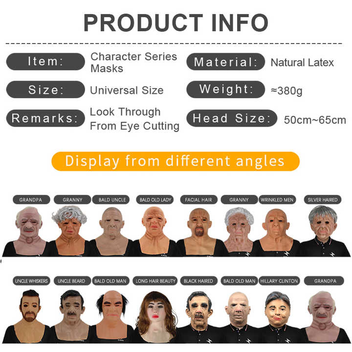 Custom Figure Series Cosplay Latex Mask - Halloween Mask