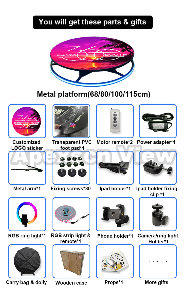 2022 Hot Sale New Portable Selfie 360 Degree Rotation Platform Business Photo Booth Camera ...