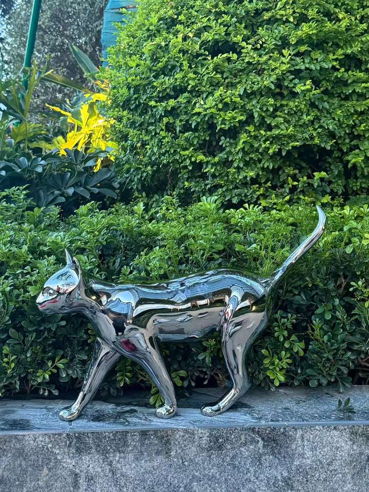 Direct Factory Sale Stainless Steel Cat Sculptures Customizable Modern ...