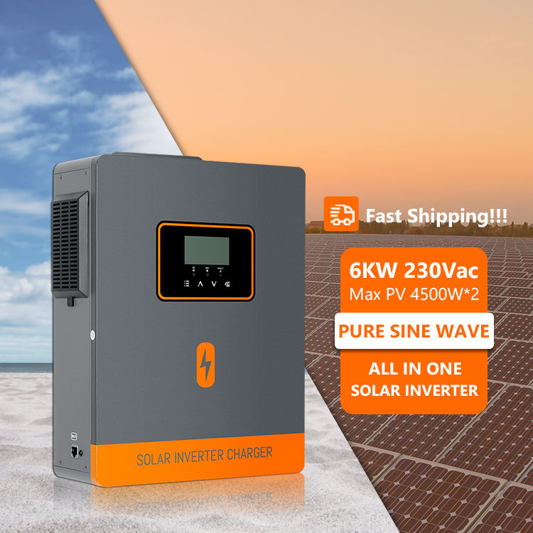 PowMr 6KW Single Phase Solar Inverter 220/230Vac Pure Sine Wave Solar ...