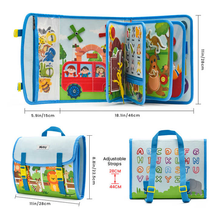 Toddler Zoo Animal Felt Board Educational Travel Toy with Carry Handle ...