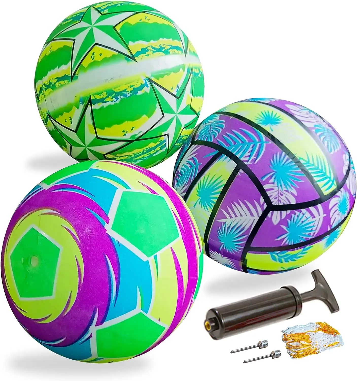 7 Inch 3 Pack Outdoor Wholesale Retail PVC Ball Inflatable Rubber Balls Sport Ball For Kids Adults
