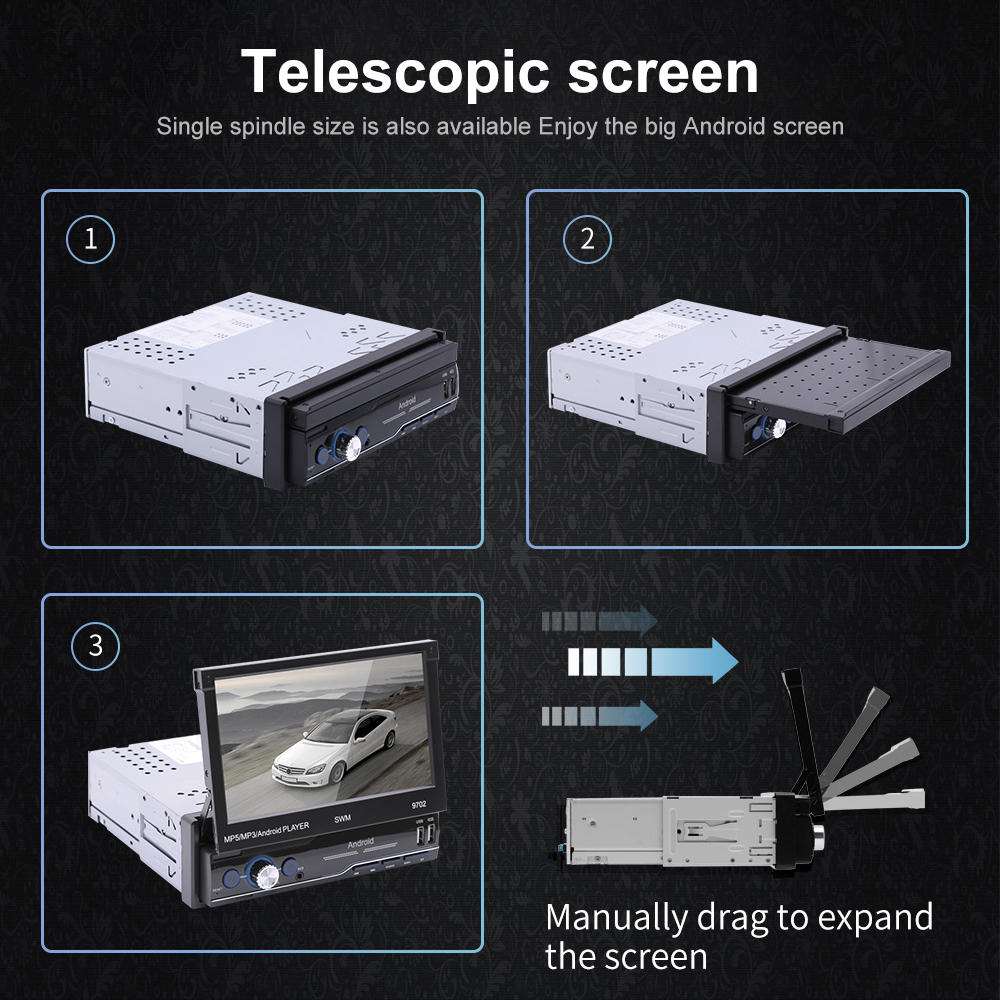 TOPSOURCE 1 Din Android 10 Car Radio With 7" Screen Cancel GPS Navigation Radio Car Stereo BT ...