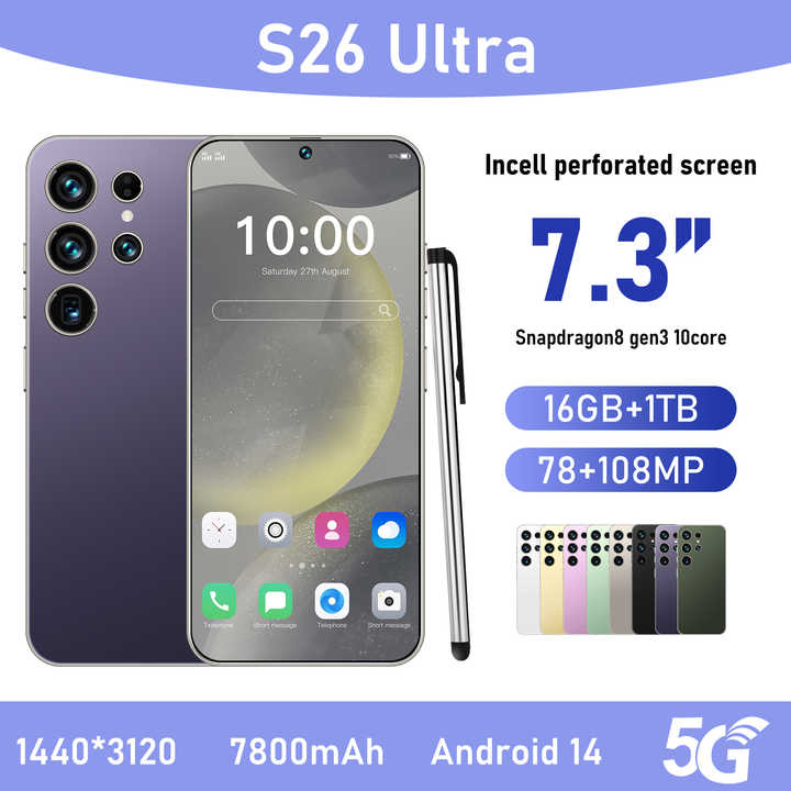 Brand New Original S26 Ultra 7.3\" Full Screen Android 14 Smartphone ...