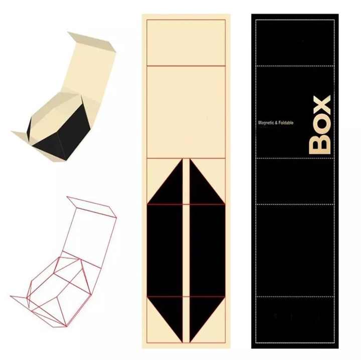 Custom Logo Printed Black Paper Flat Pack Rigid Cardboard