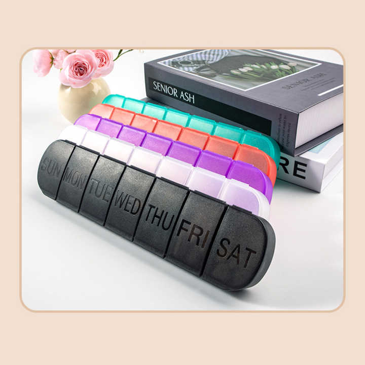 Custom Logo Color New Weekly Pill Organizer 7 Compartments PP Plastic ...