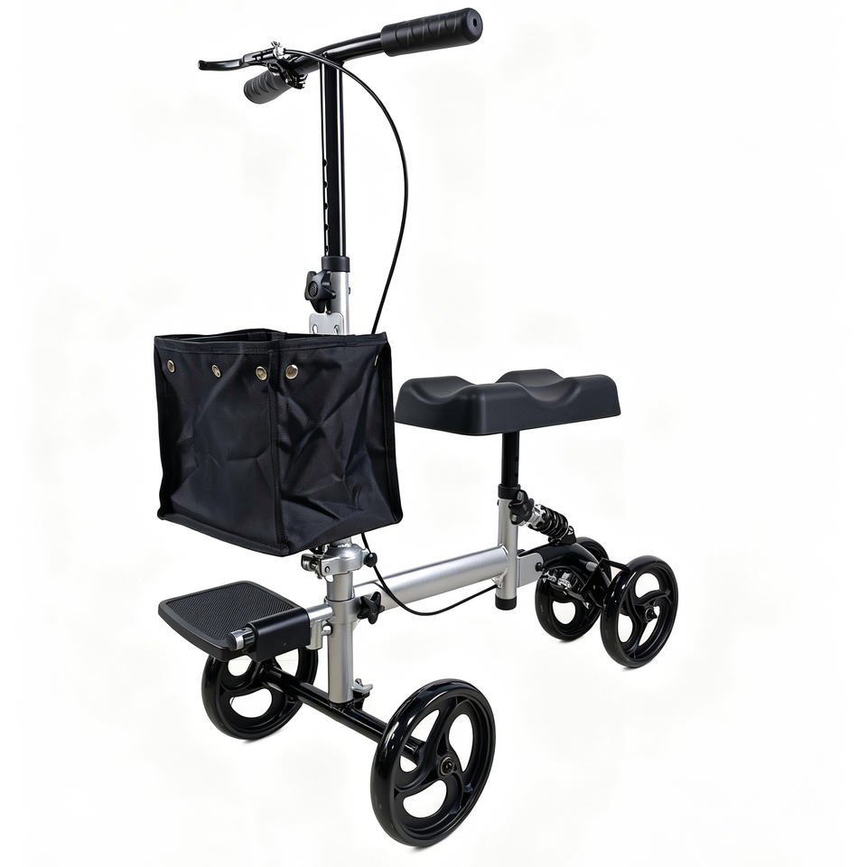Adjustable Height Knee Walker Scooter with Storage Bag Aluminum ...