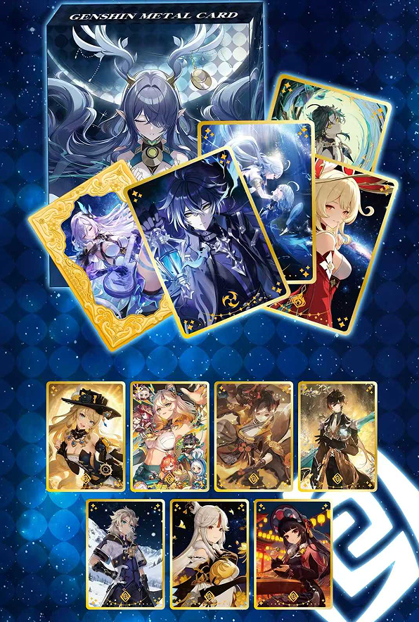 Mika Genshin Impact Limited Edition Metal Cards Anime Game Collectible ...