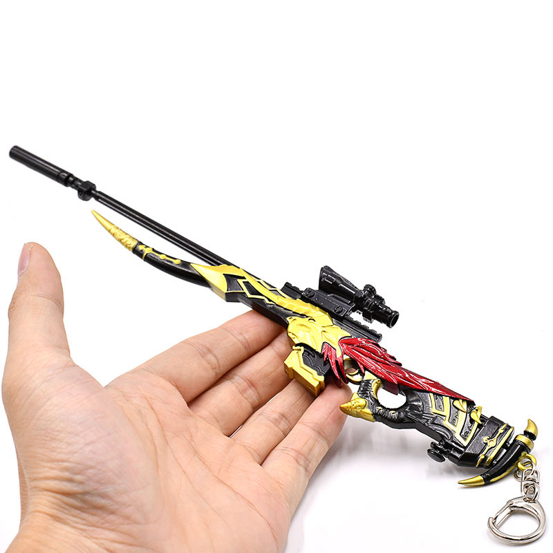 Custom 22 cm Metal Zinc Alloy Game AWM Keychain 3D Gun Model Keychain ...