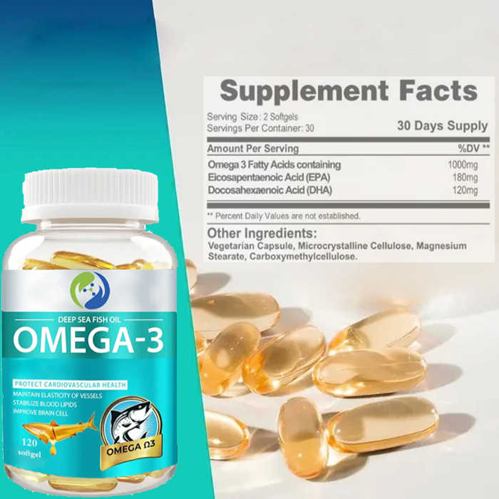 OEM Halal Supplements Fish Oil Vegan Omega-3 500mg 1000mg