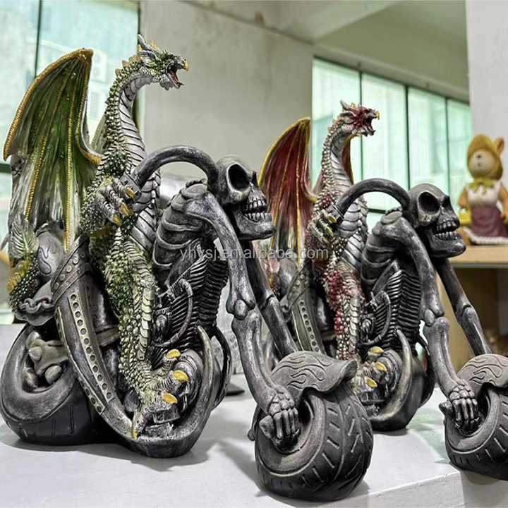 Skeleton Dragon Crystal Cavern Statue Dragons Decor Figurine Ossuary ...