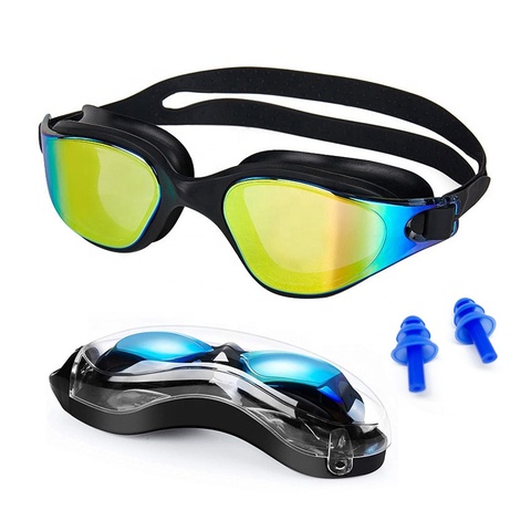 Anti Fog Swim Glasses Customized Logo Silicone Strap Mirror Coated ...