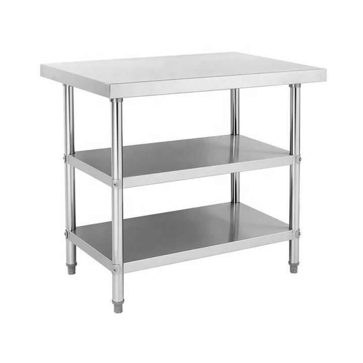 New Fast Food Kiosk Work Table with 2 Under Shelves for KFC McDonald's ...