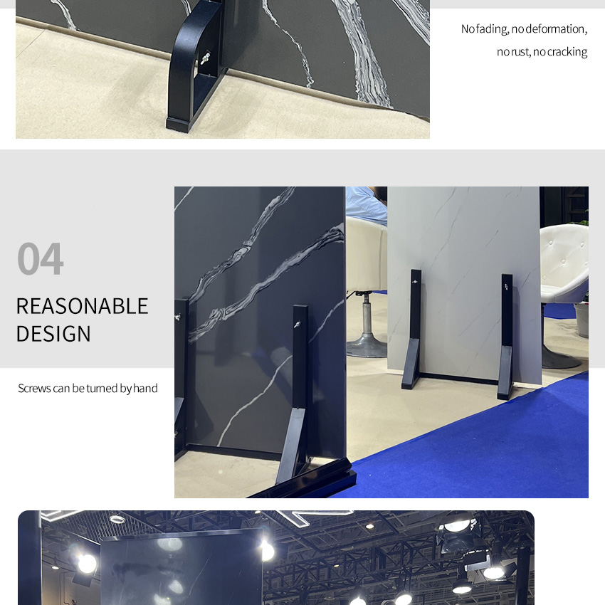 High Quality Large Metal Quartz Showroom System Glass Slab Marble ...