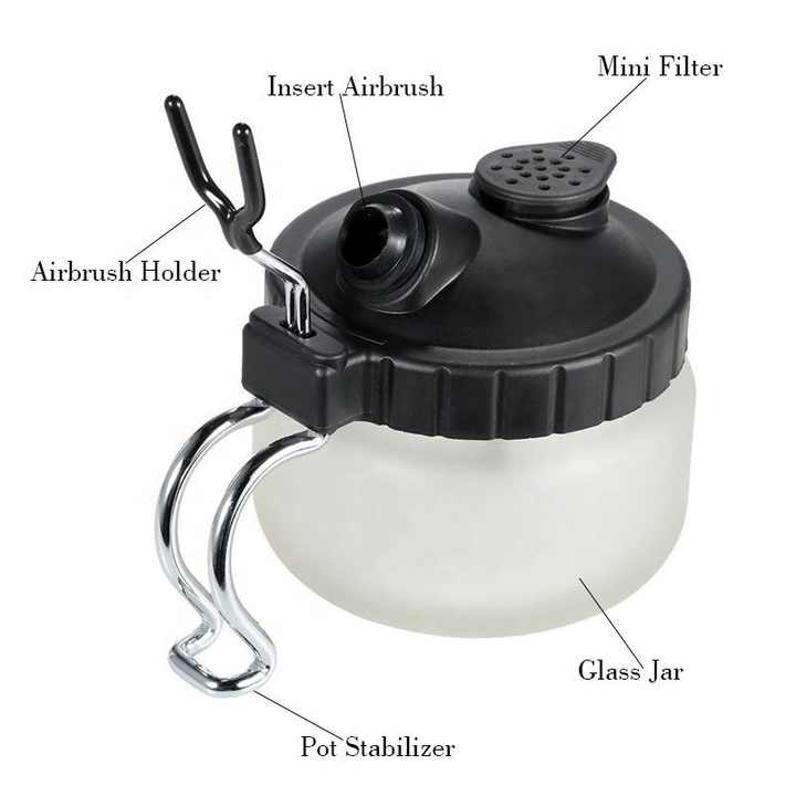 BT-666 Professional Airbrush Cleaning Pot with Holder - Wholesale Bulk ...