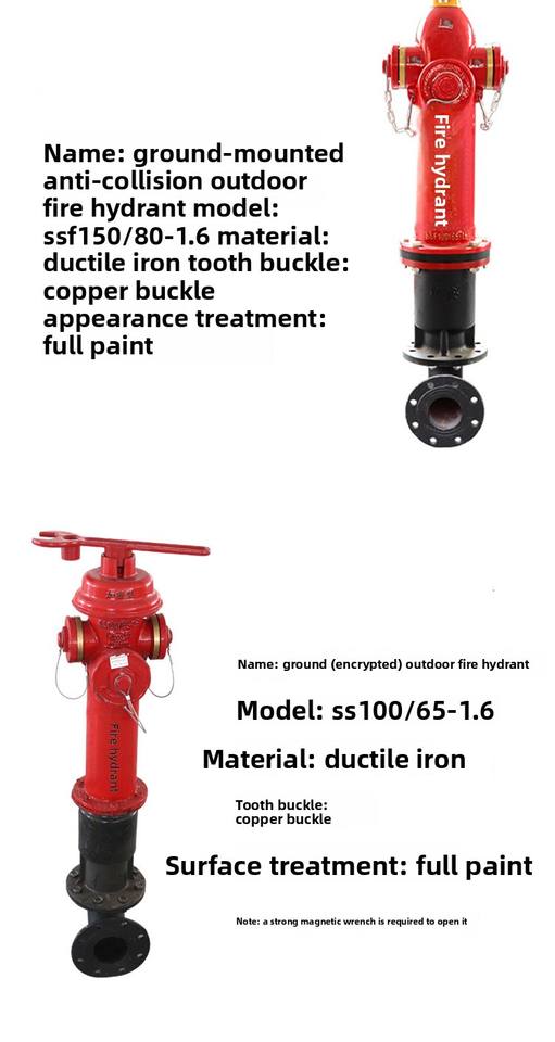 British Type Wet Pillar Fire Hydrant 2 Way Ground Fire Hydrant With ...