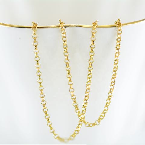 9k Real Gold Plated Rope Chain 2mm Men Chain Necklace Women Chains 16 ...