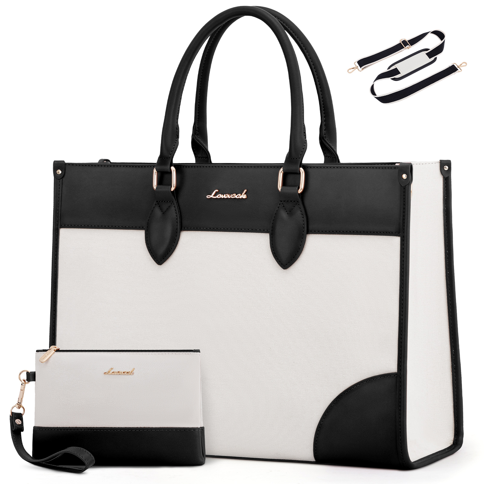 Lovevook Canvas Work Bag - Stylish & Waterproof Briefcase
