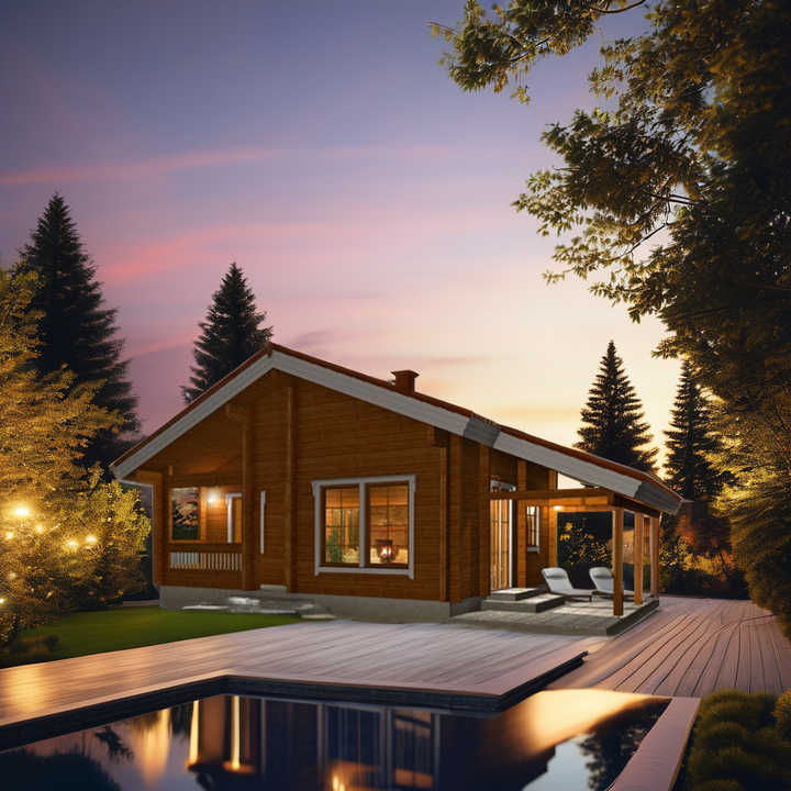 Modern Prefabricated Wooden Log Cabin for Hotels & Villas