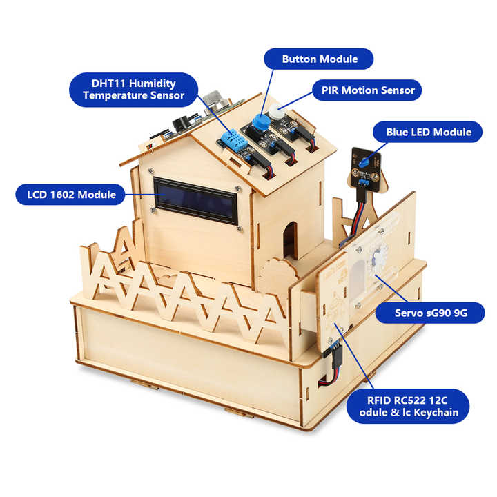 Custom School Kid Adults Eco Friendly Smart Home Set DIY Wooden Programmable Educational ...