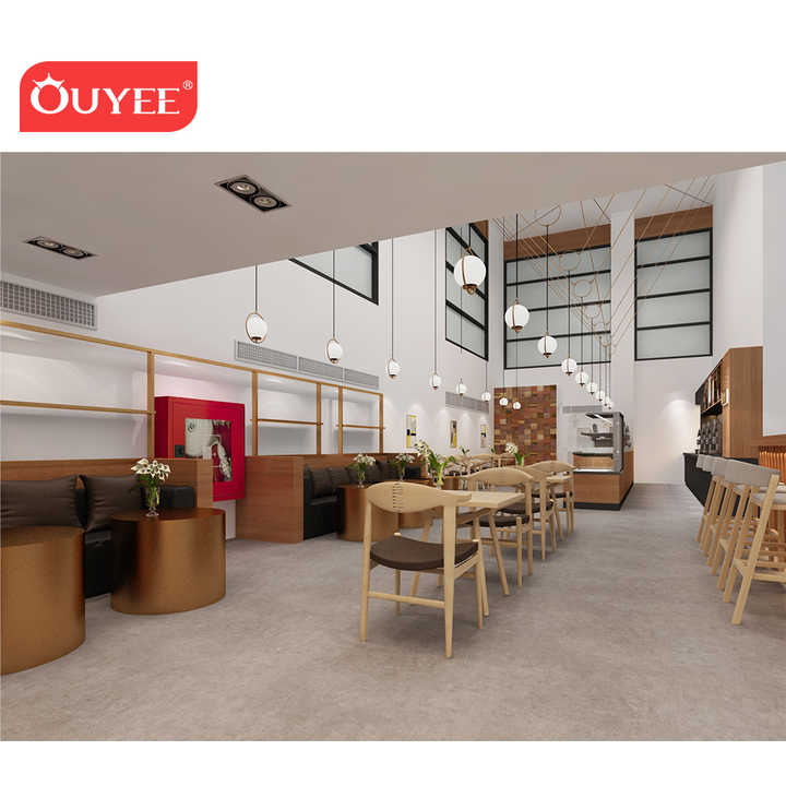 Modern Coffee Shop Interior Design - Glass Display Cabinets