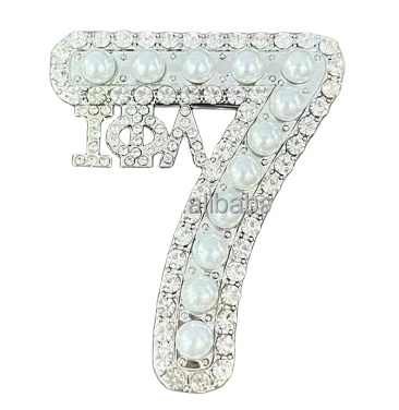 Iota Phi Lambda Greek numeral 7 # rhinestone brooch| Alibaba.com