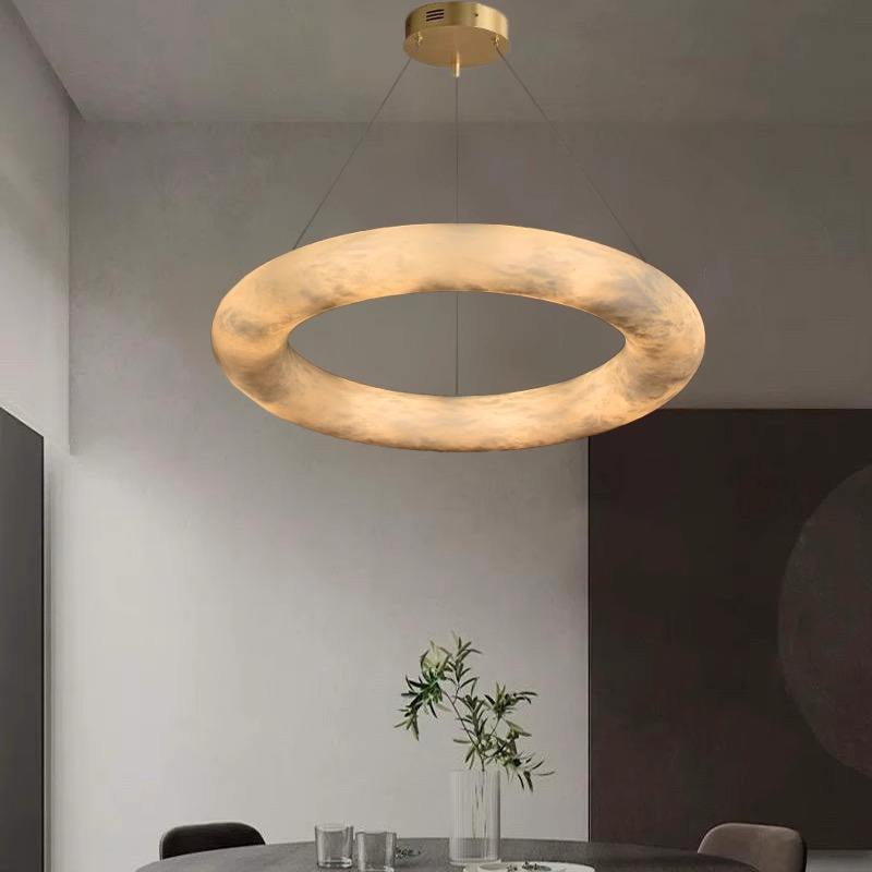 Modern Luxury Hotel Lobby Restaurant Alabaster Marble Pendant Light ...