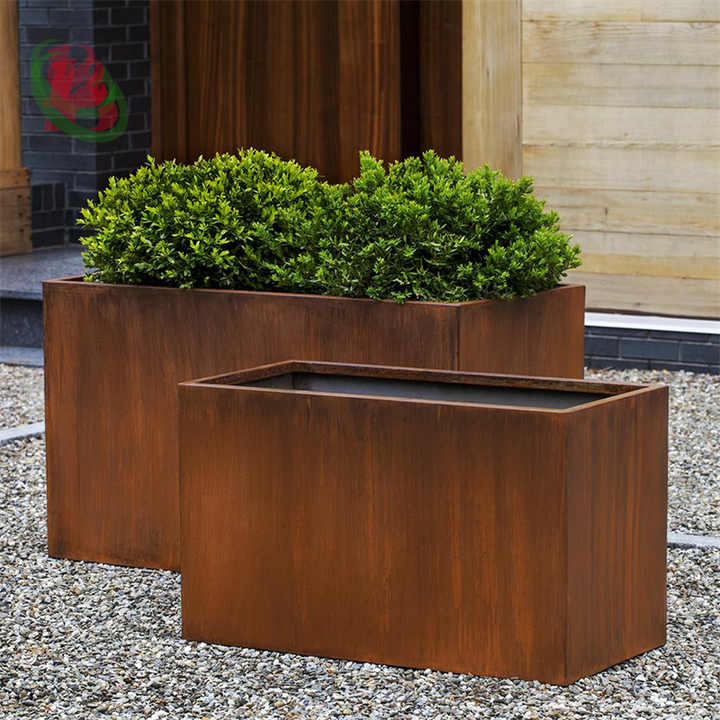Metallic Series Corten Steel Planter Box for Garden Decor