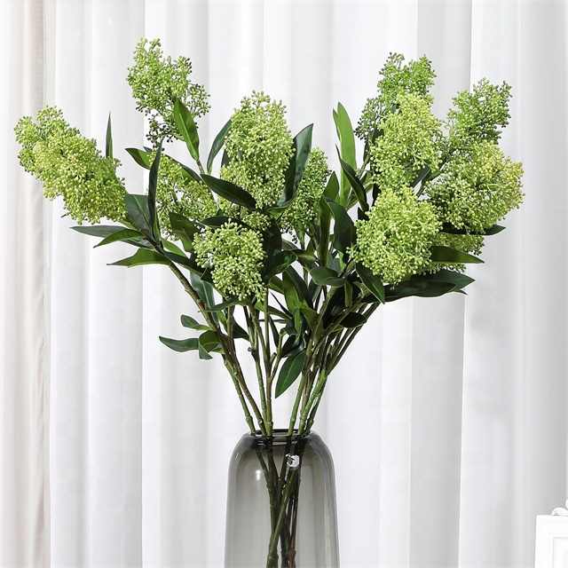 Real Touch Artificial Greenery - Skimmia Berry Branch