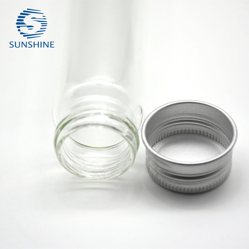120ml Empty Transparent Glass Tube Bottle with Silver Aluminum Screw ...