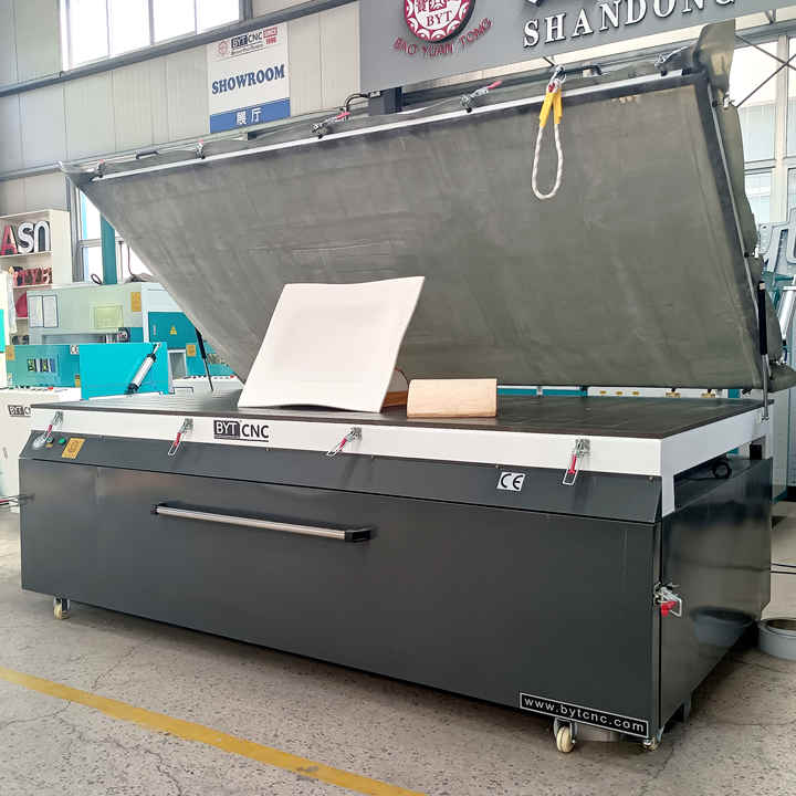 BYTCNC Solid Surface Vacuum Press Thermoforming Machine with Heat Oven Corian Vacuum Membrane ...