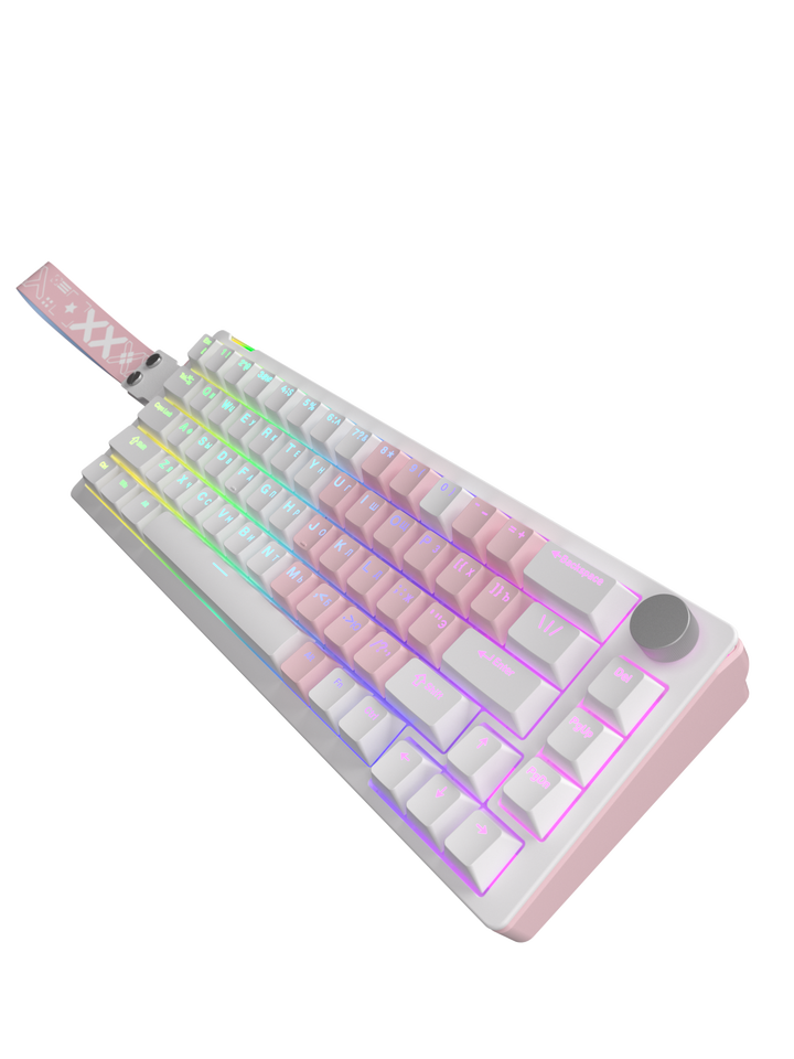 New Russian Layout 68-Key Mechanical Keyboard with Knob RGB Hot ...