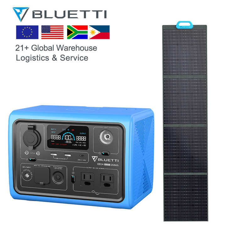 Bluetti EB3A+PV120 Solar Panels Portable Home Backup Solar System ...