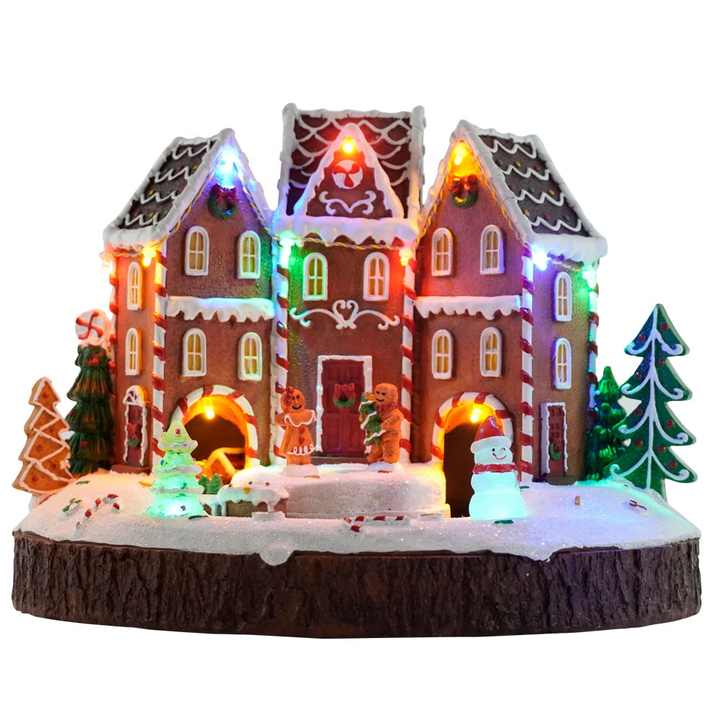 Adjustable Volume Animated LED Musical Gingerbread House Christmas ...