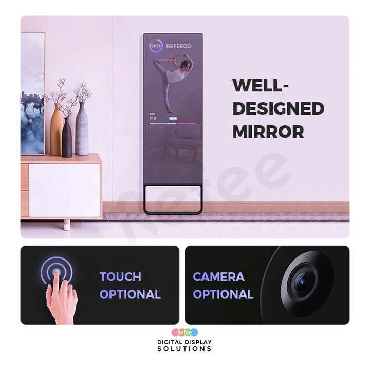 Smart Touch Screen Fitness Mirror - Digital Sport Display