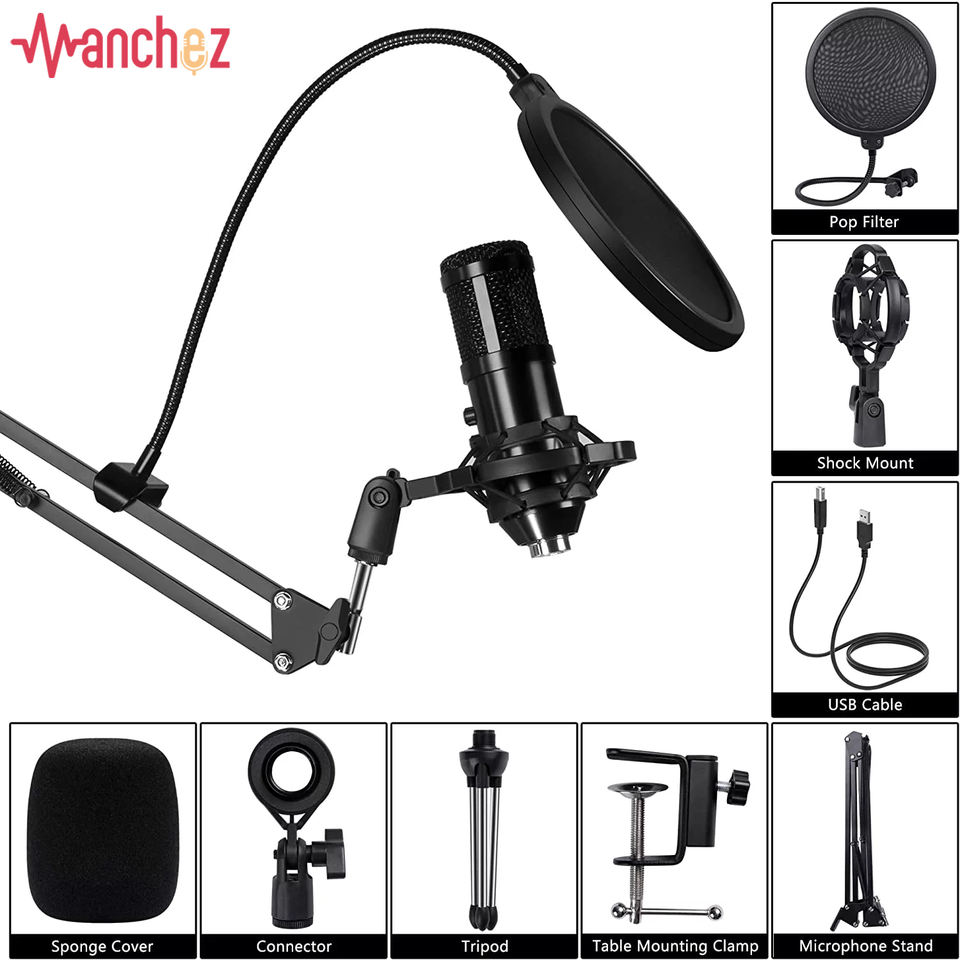 F1 PRO Professional Studio Condenser USB Microphone Kit