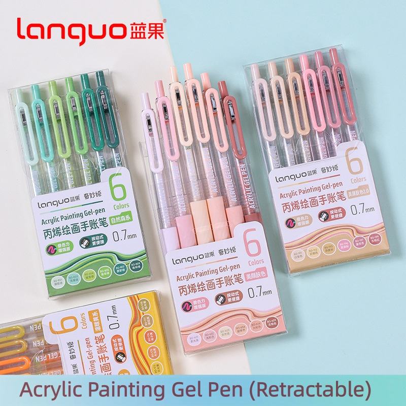 36 Colors Acrylic Painting Gel Pen Set Large Capacity Journal Pens 0 ...
