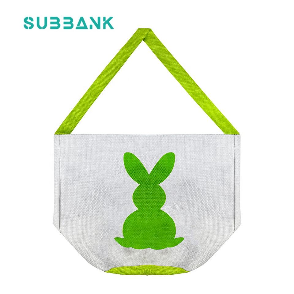 Subbank Sublimation Blank Easter Bunny Basket Linen Gift Bag with ...