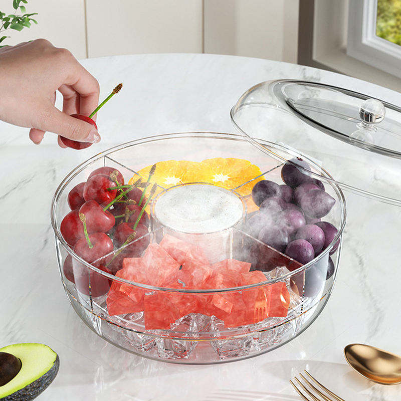 360 Rotating Lazy Susan Turntable With Lids Furit Snack Keep Frush ...