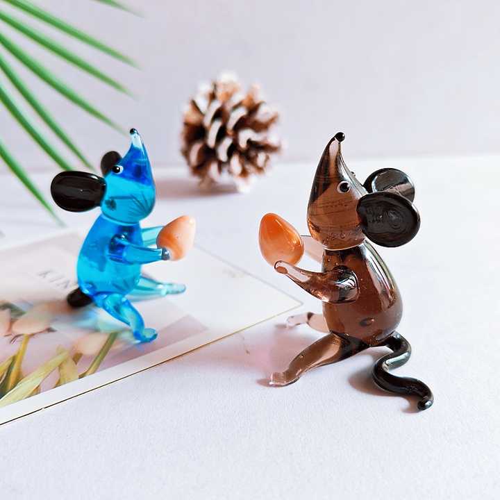 Funny Murano Glass Mouse Figurine Toy Glass Animals for Gift Home ...