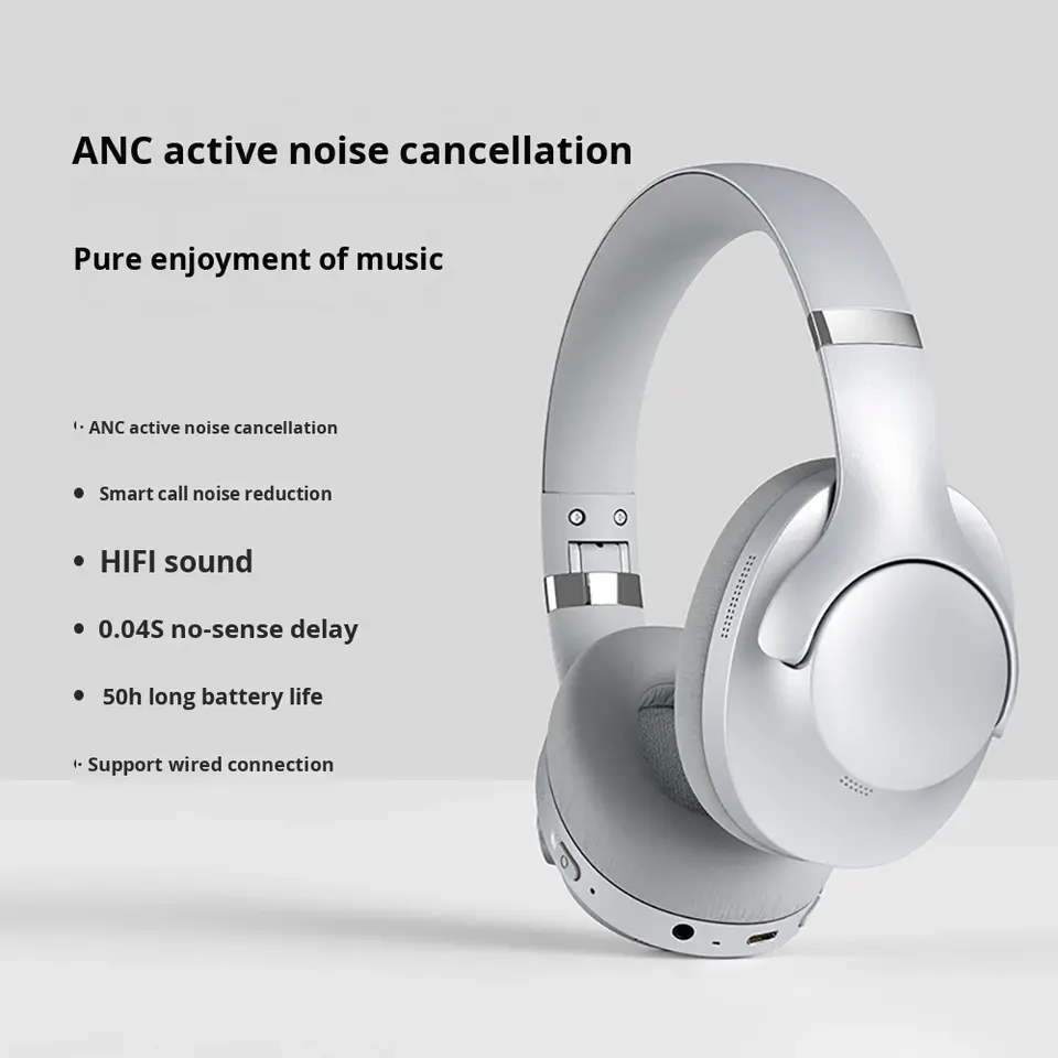 ANC Active Noise-Canceling Over-Ear for Headphones Smart Call Noise ...