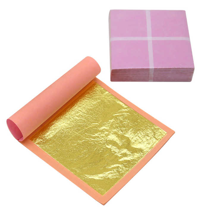 Red Paper Edible Gold Leaf Sheet 24k Cake Decor Real Gold Leaf Foil ...