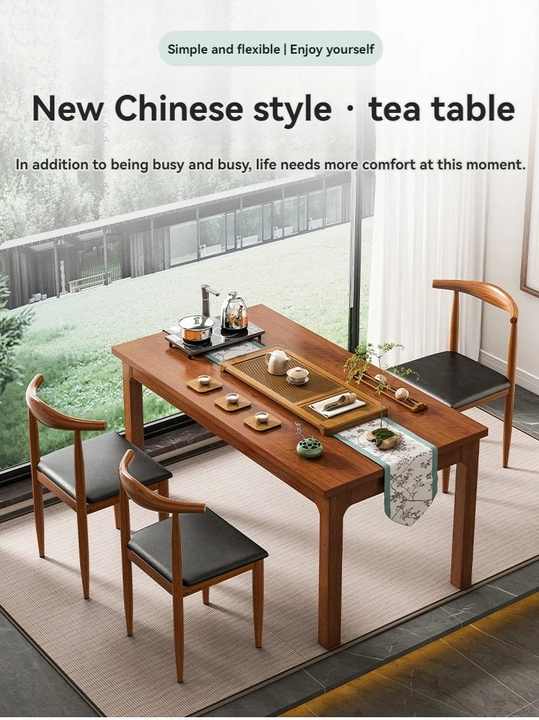 New Chinese style tea table balcony tea table and chair combination ...