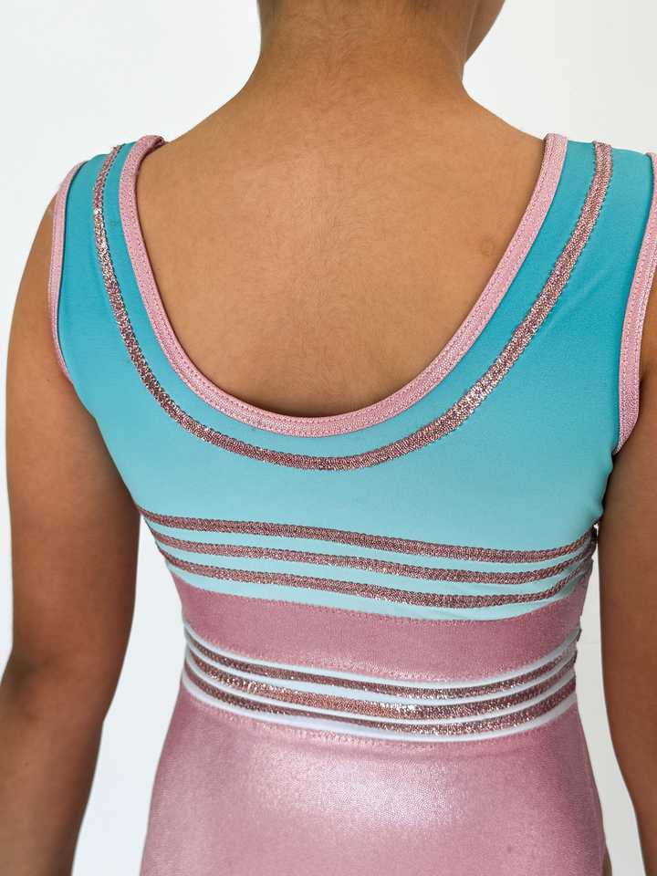 Elegant Girls Gymnastics Training Leotard with Rhinestones