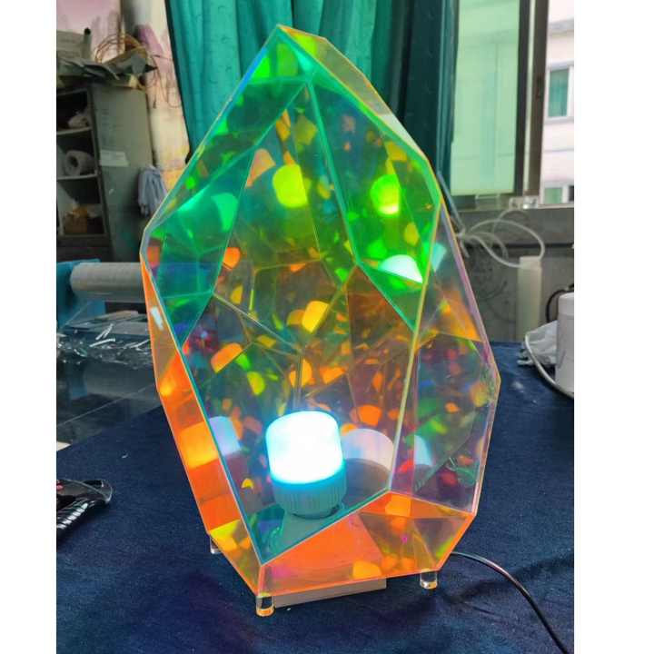 Factory Direct Supply Tabletop Iridescent Rainbow Acrylic Polygon ...