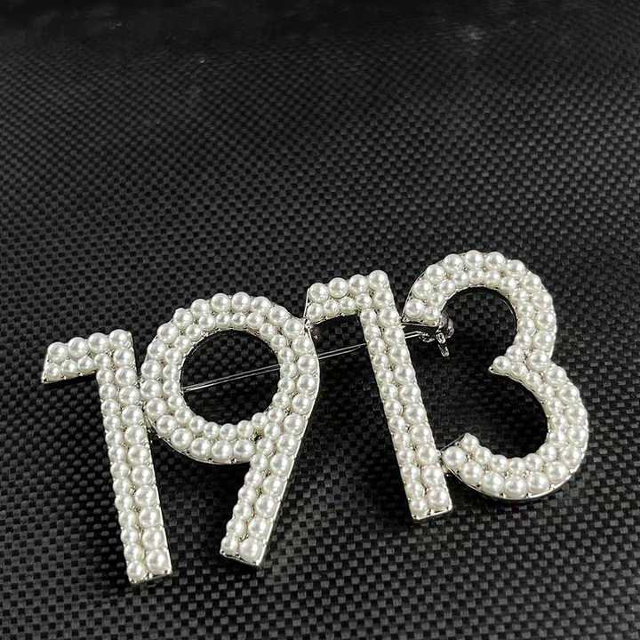 Delta Theta Rhinestone Pearl Brooch For Sigma Sorority & Fraternity ...