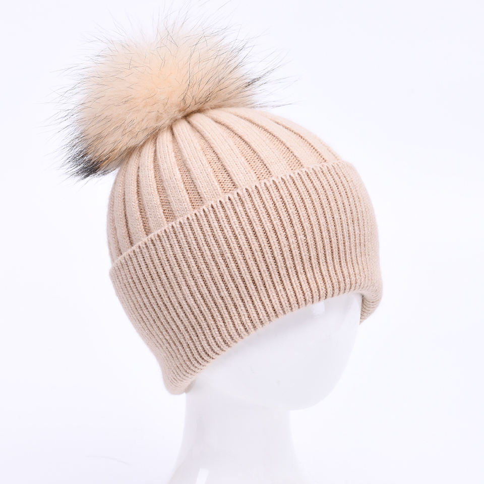 Jxwatcher Wholesale Cashmere Knitted Beanie Luxury Fluffy Detachable ...