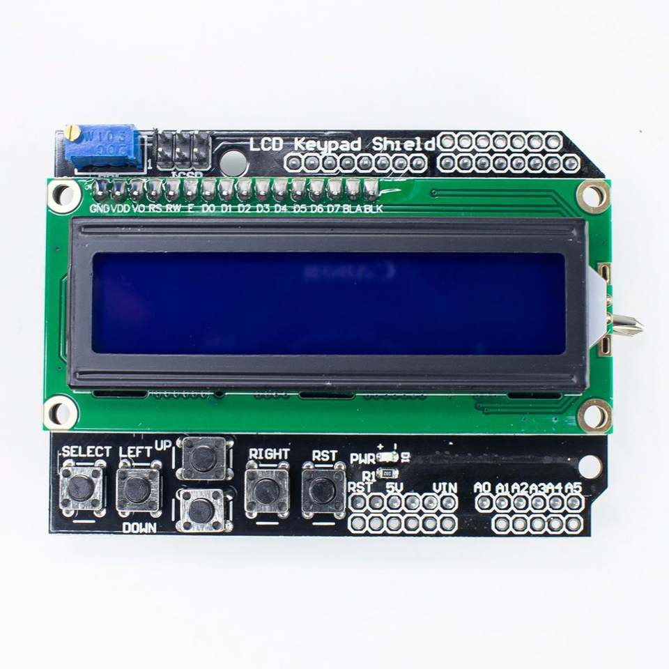 YE LCD1602 Character LCD Keypad Shield with Blue Backlight 16x2 Display ...